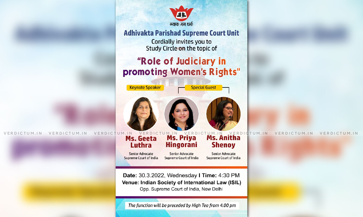 Senior Advocate Geeta Luthra Will Speak On "Role Of Judiciary In ...